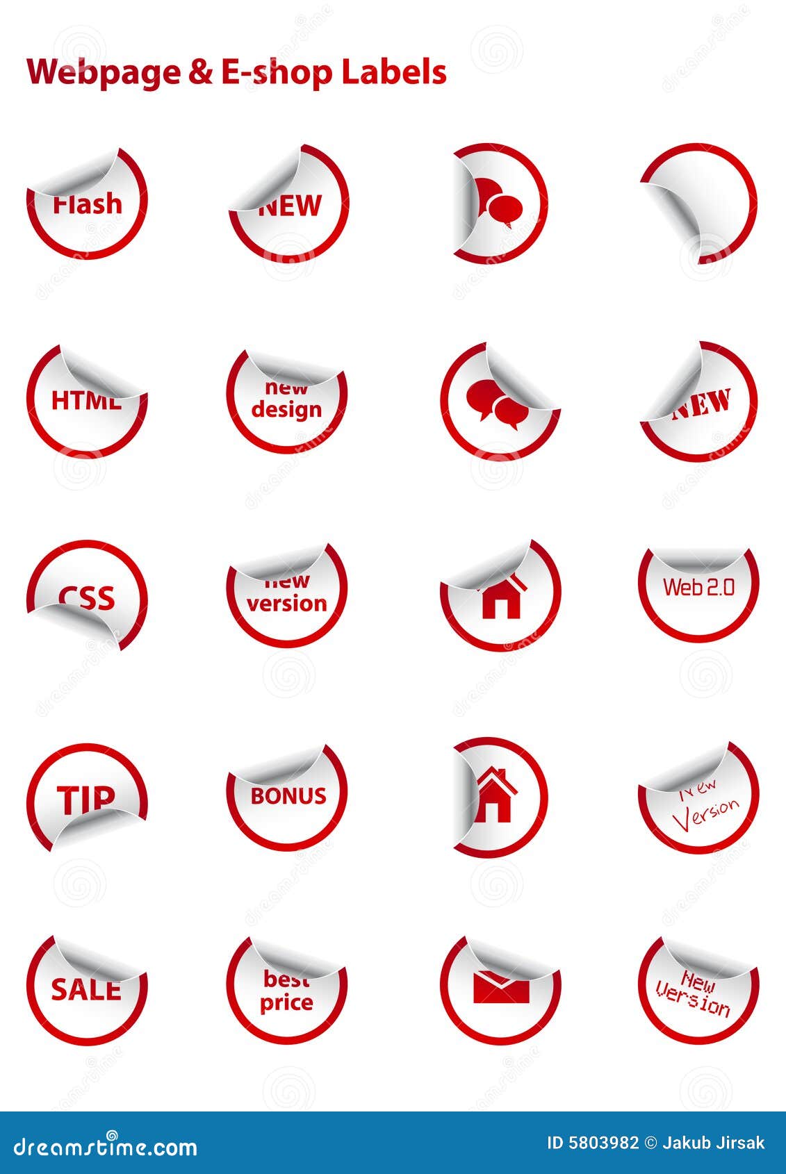 Website Vector Labels stock vector. Illustration of components - 5803982