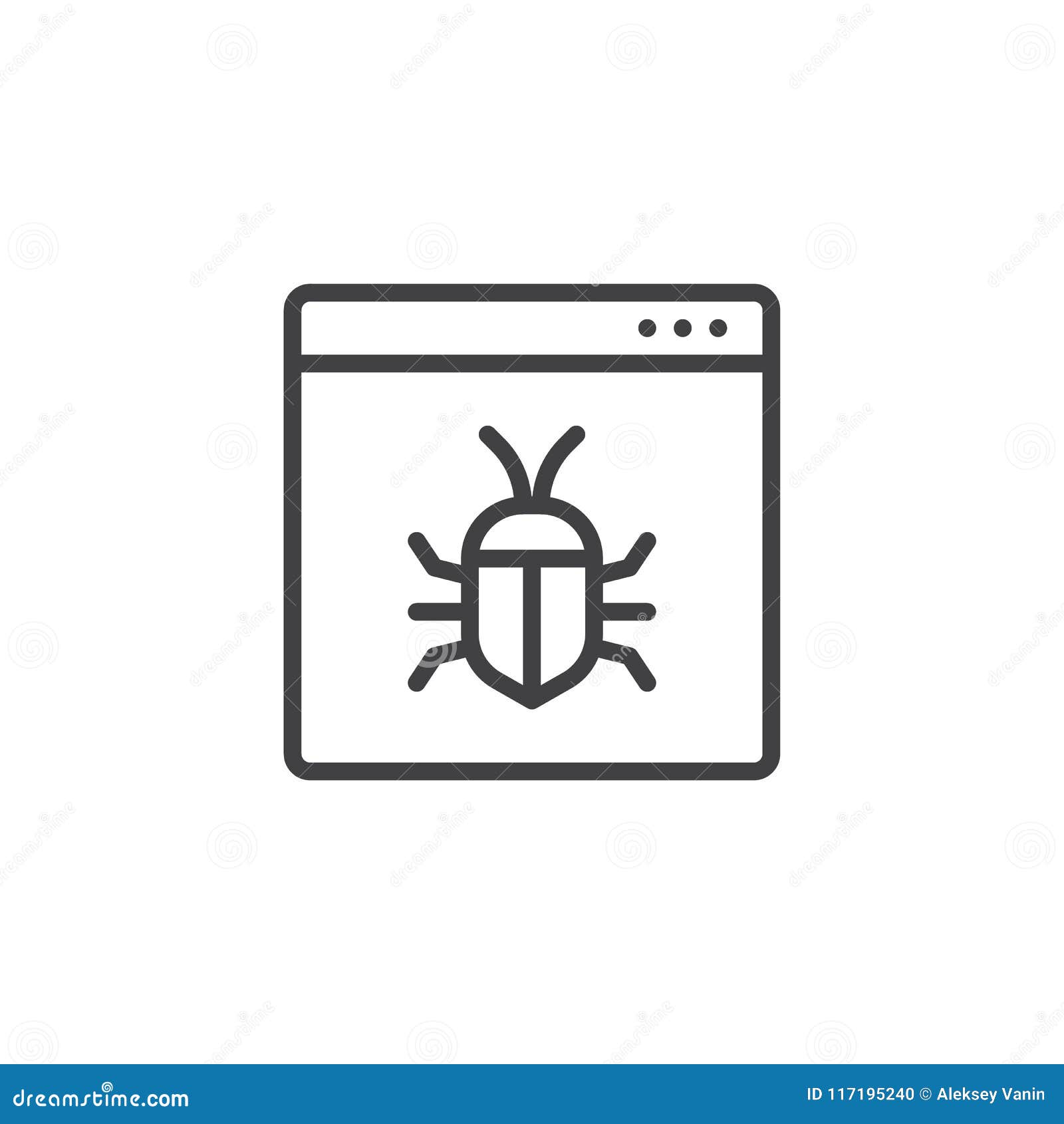 Website virus outline icon stock vector. Illustration of page - 117195240