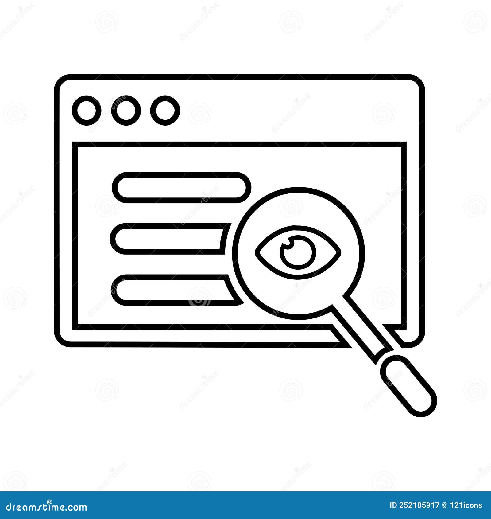 Website Visibility Outline Icon. Line Art Vector Stock Illustration ...