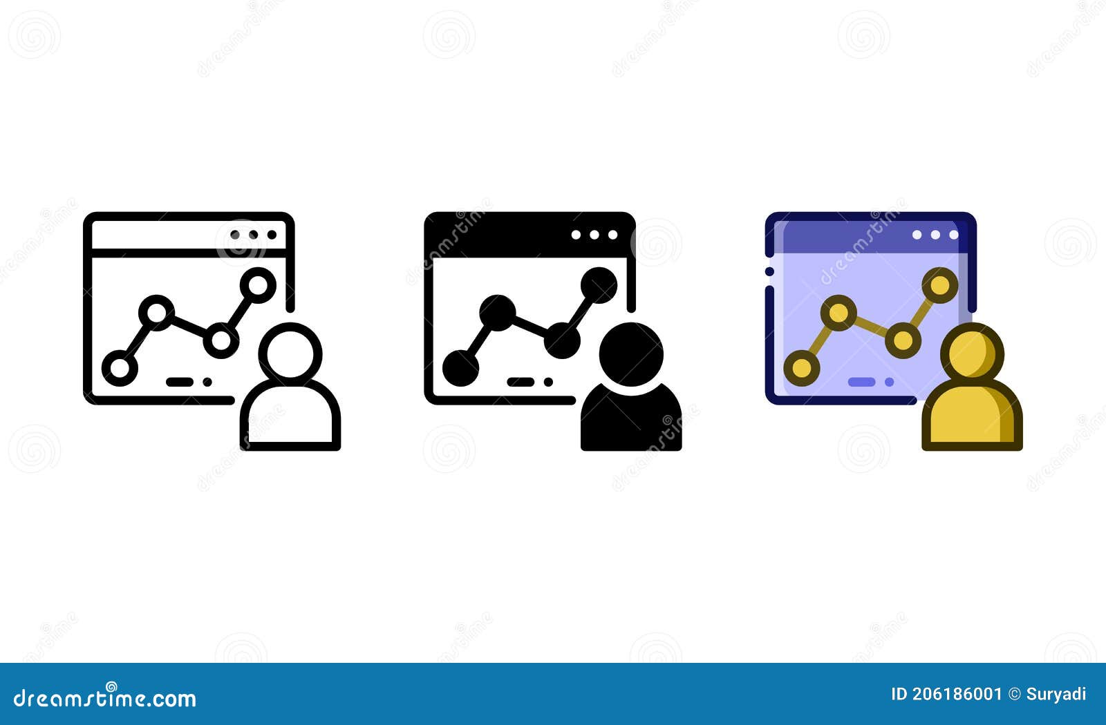 Website Visitor Icon Represented by User and Statistics Stock Vector ...