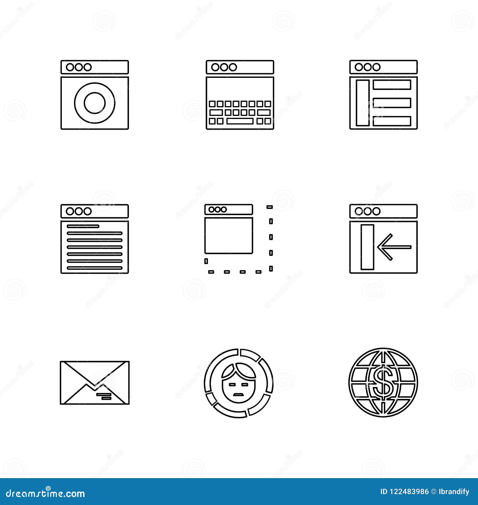 Website , Web , User Interface , Web App , Eps Icons Set Vector Stock ...