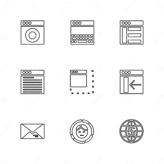 Website , Web , User Interface , Web App , Eps Icons Set Vector Stock ...