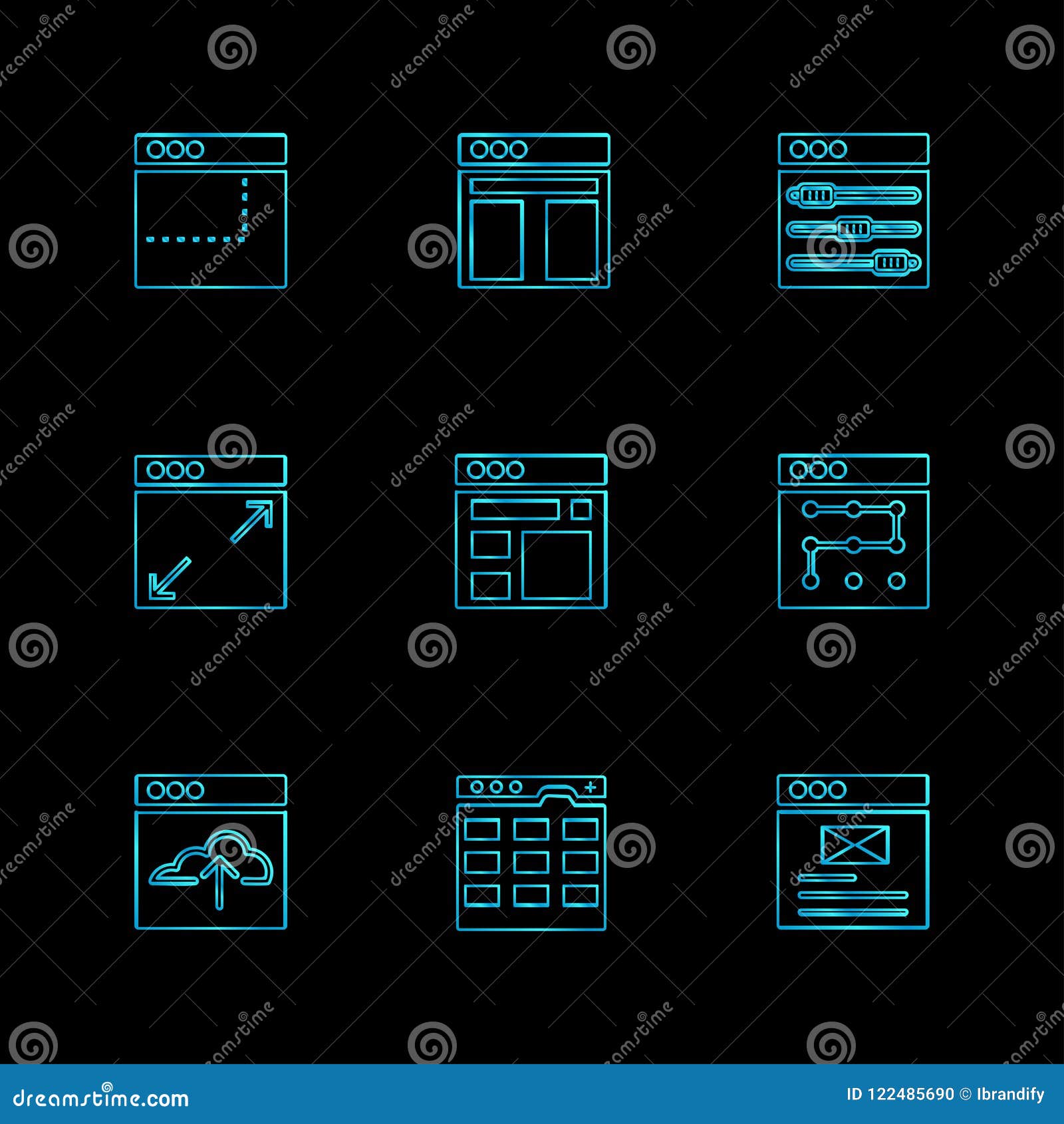 Website , Web , User Interface , Web App , Eps Icons Set Vector Stock ...