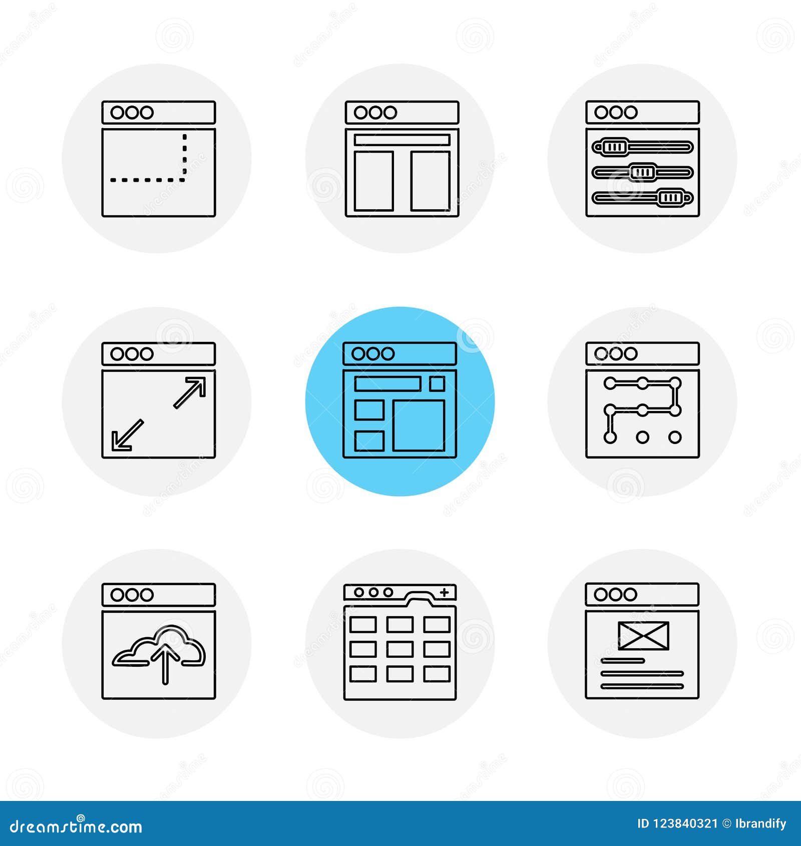 Website Web User Interface Web App Eps Icons Set Vector Stock