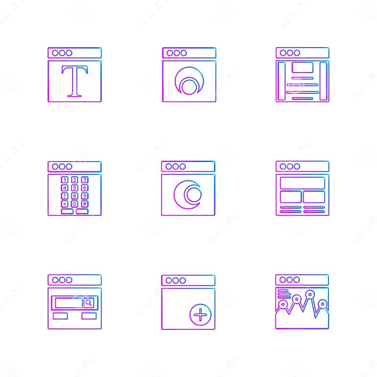Website , Web , User Interface , Web App , Eps Icons Set Vector Stock ...
