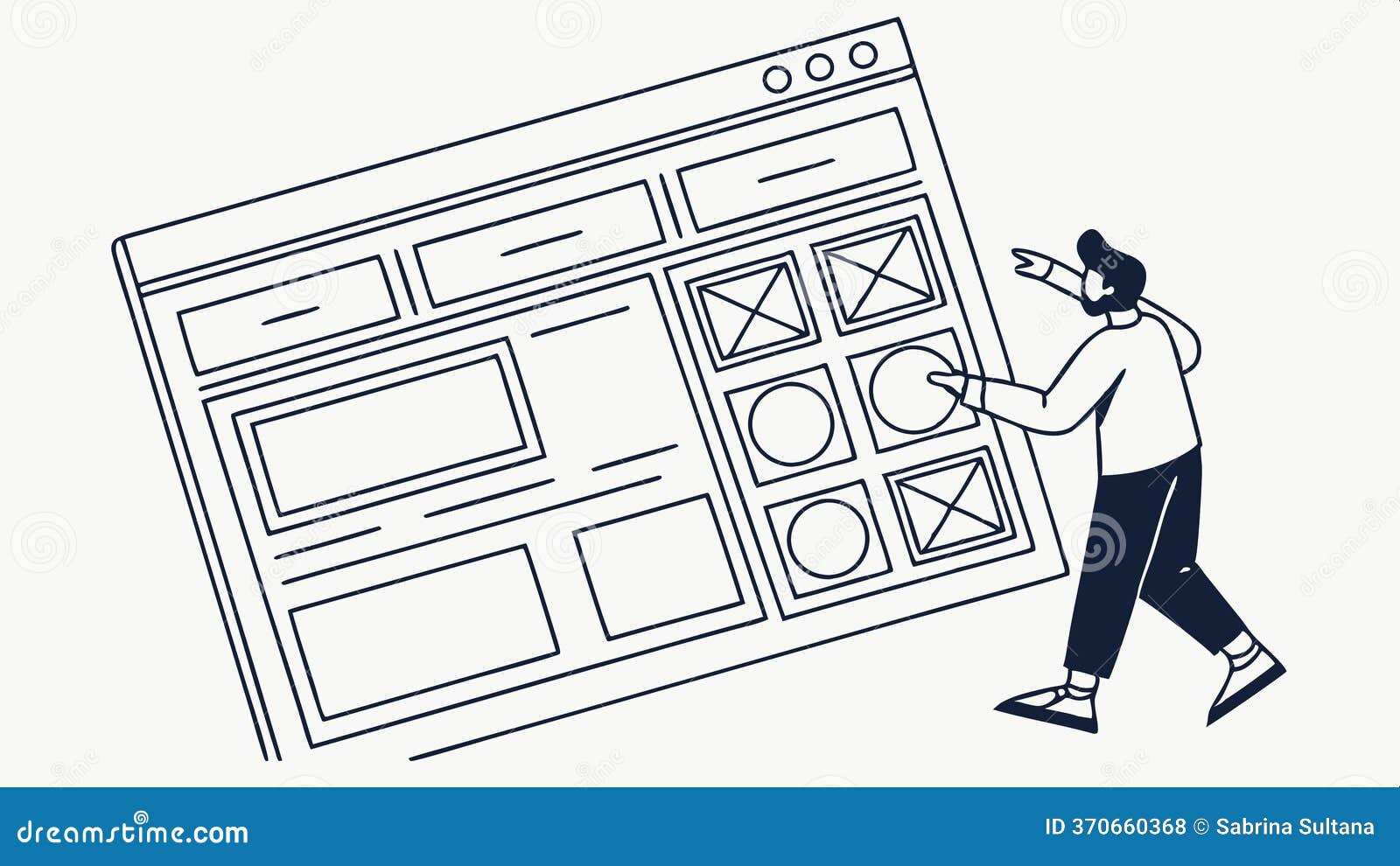 Wireframe UI, UX And GUI Layout With Different Login Screens Including ...