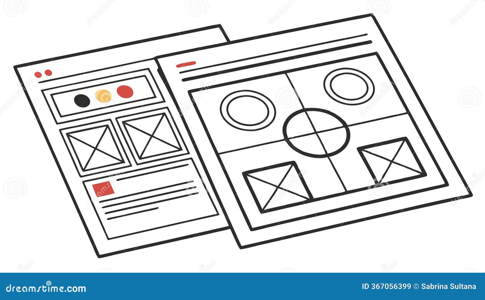 Wireframe UI, UX And GUI Layout With Different Login Screens Including ...