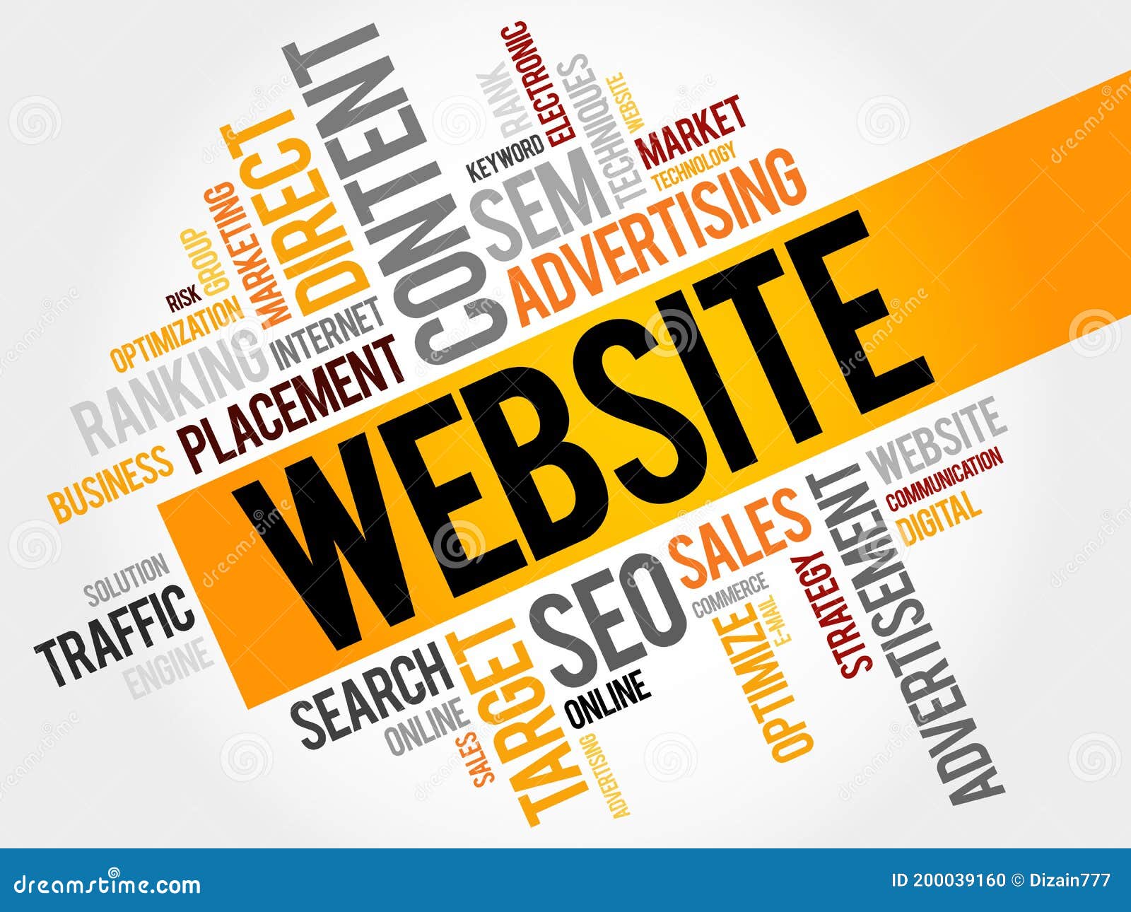 WEBSITE word cloud stock illustration. Illustration of design - 200039160