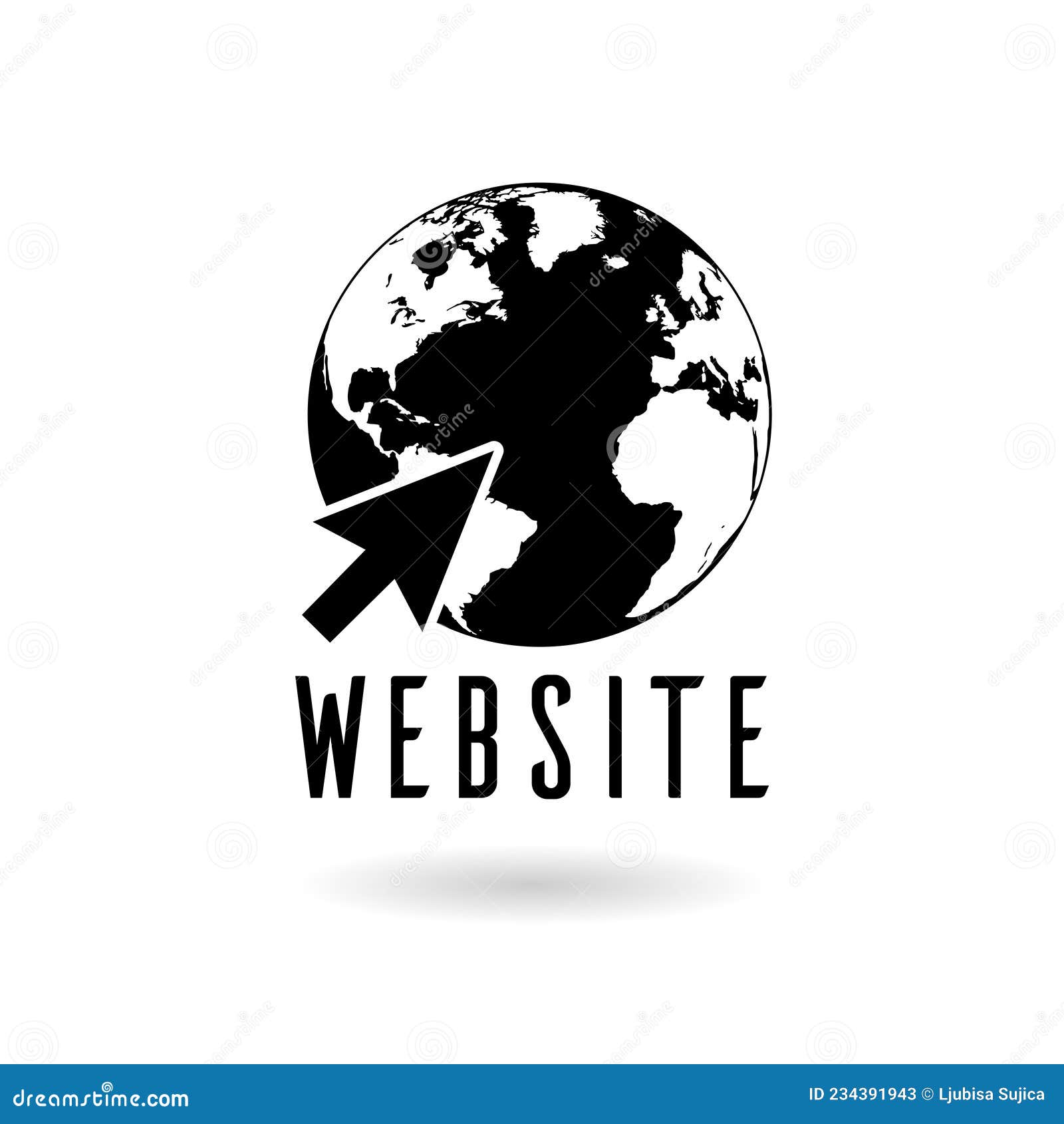 Website Word Icon with Shadow Stock Vector - Illustration of table ...