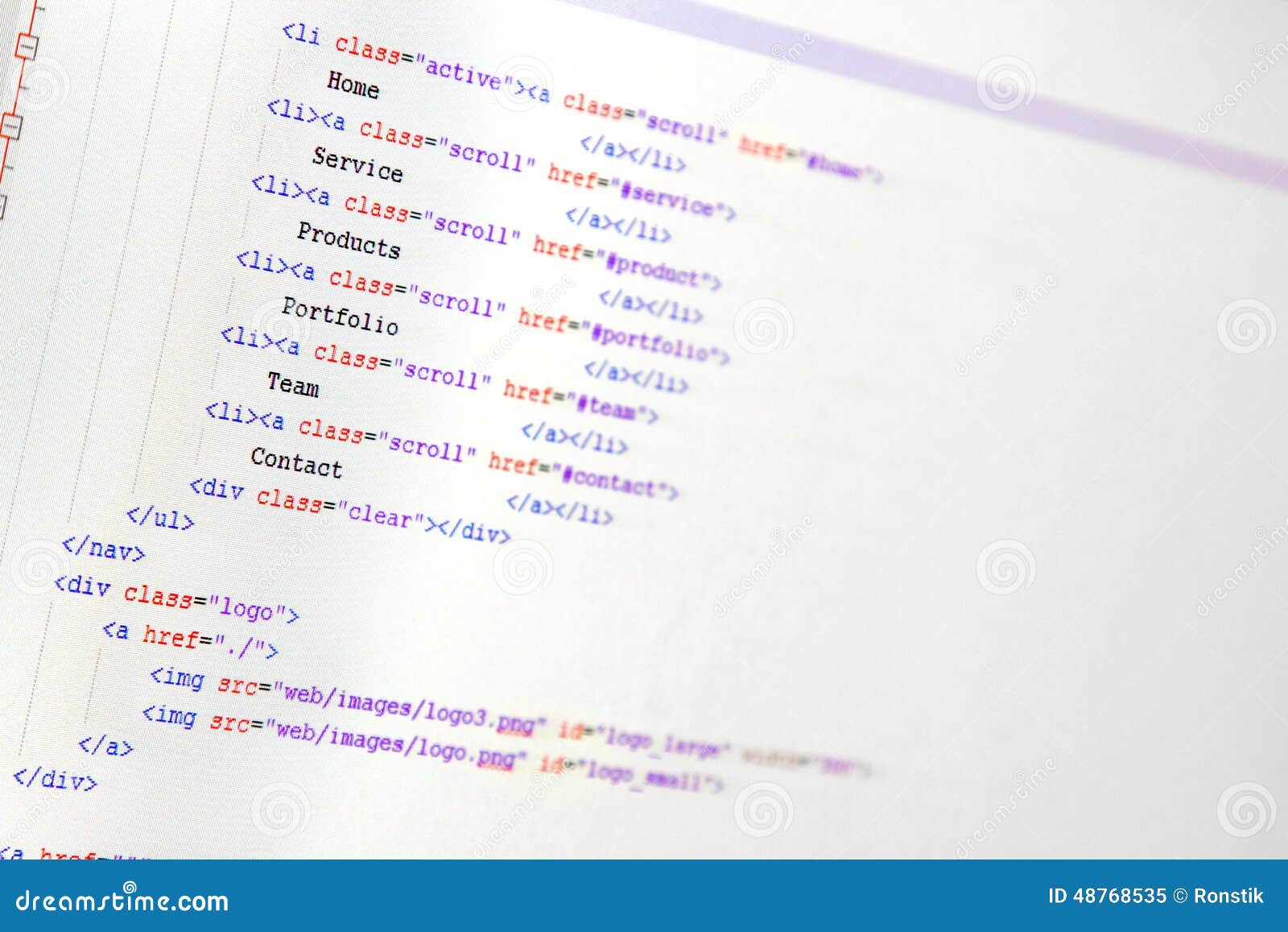 Websiteentwicklung - Programmiercode Auf Bildschirm Stockbild - Bild von überwachungsgerät ...