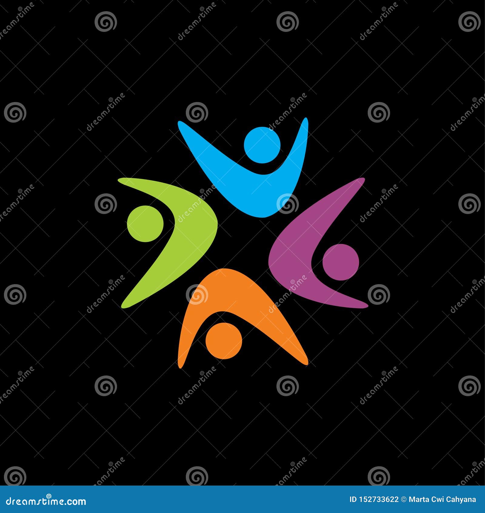 Webstar Shape Logo, Community Logo, Human Logo, Charity Logo Stock ...