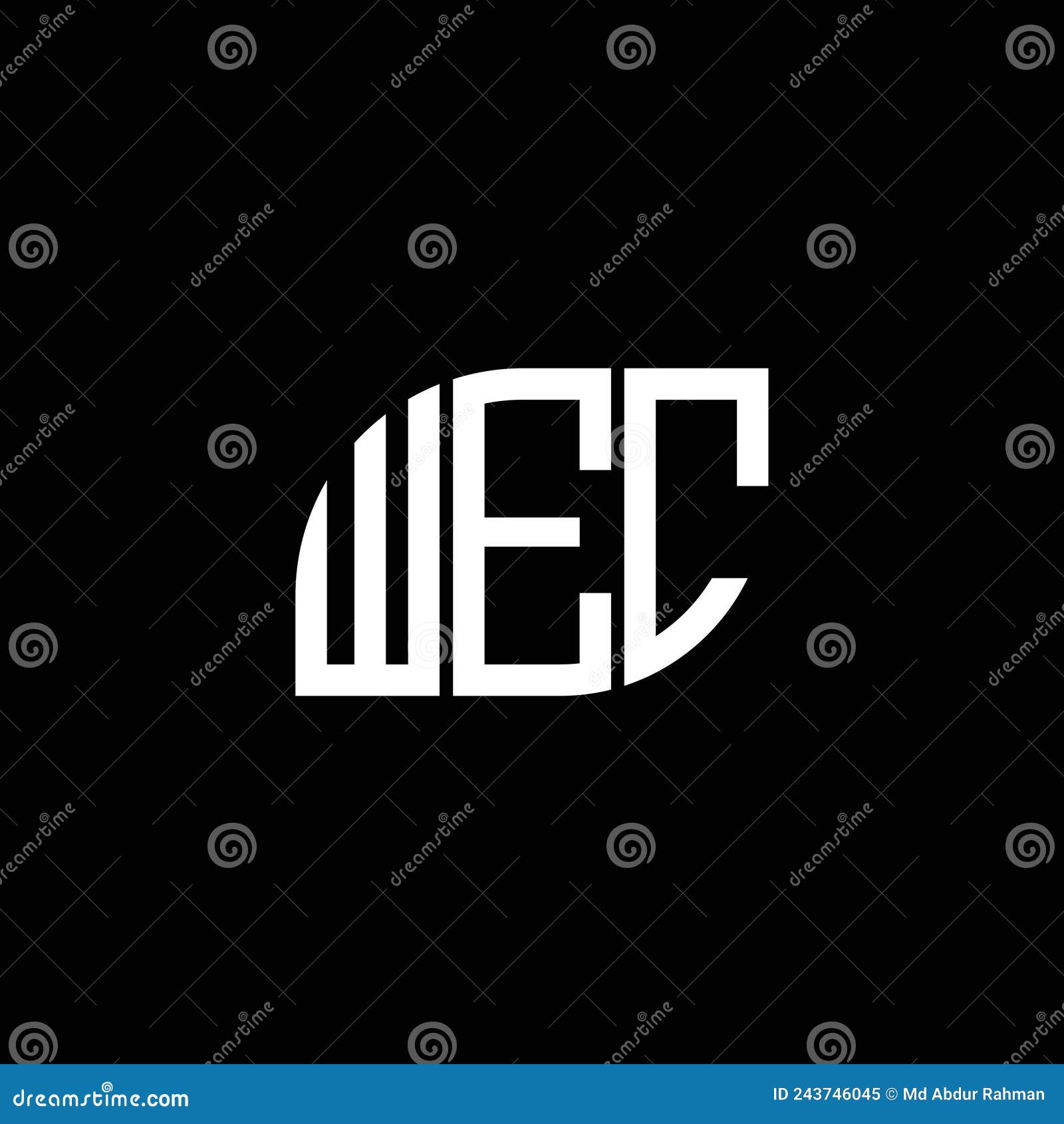 WEC Letter Logo Design on Black Background. WEC Creative Initials ...