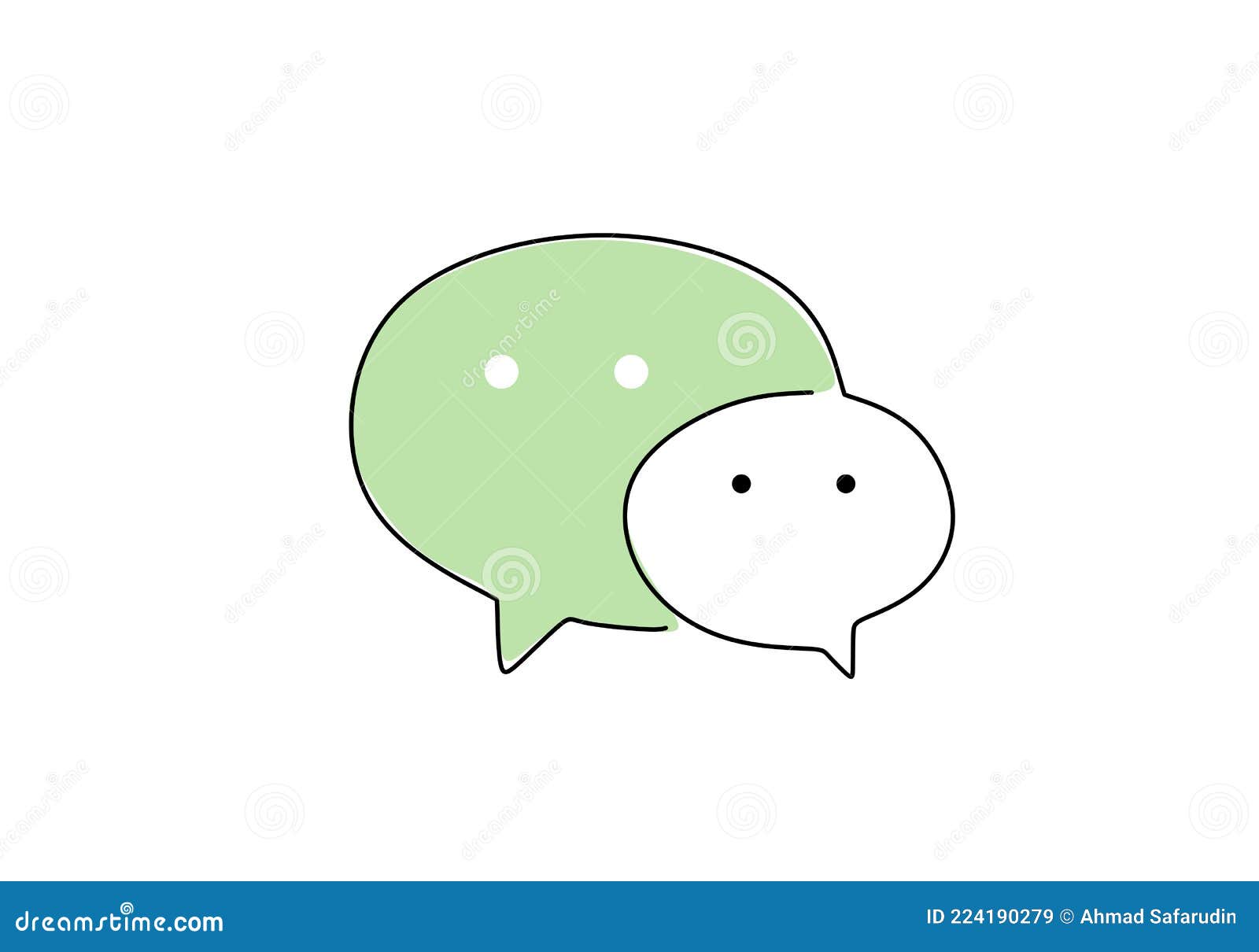 WeChat App Original Icon Design in Continuous Line Drawing. Bubble ...