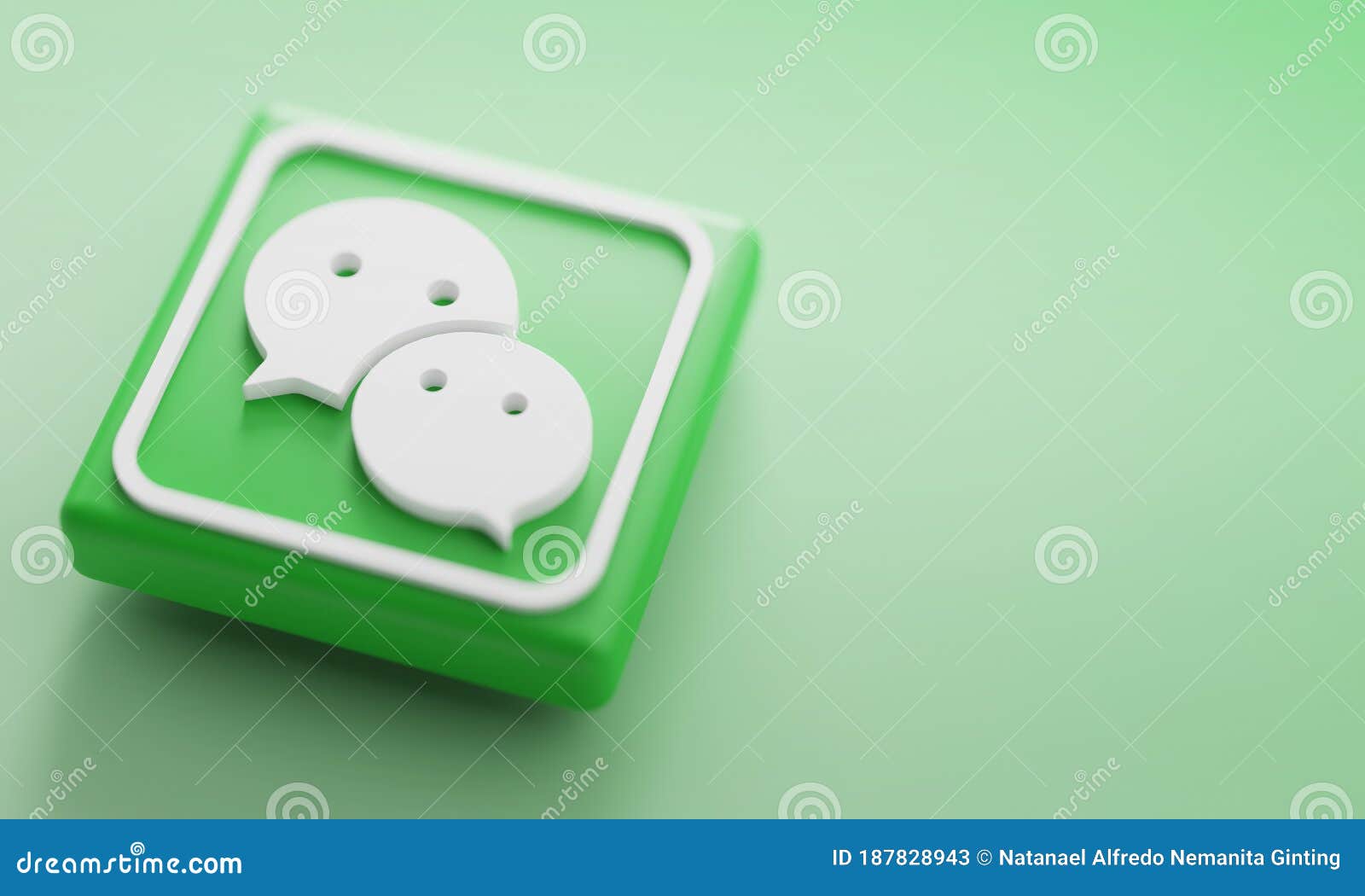 WeChat 3D Rendering Close Up. Account Promotion Template Editorial ...