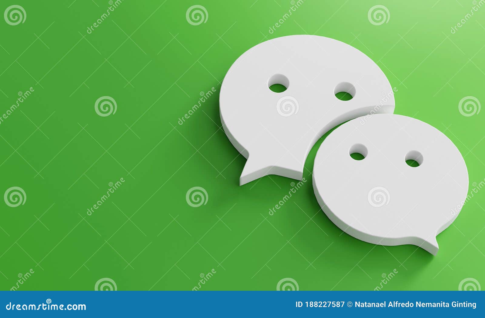 WeChat Logo Minimal Simple Design Template. Copy Space 3D Editorial ...