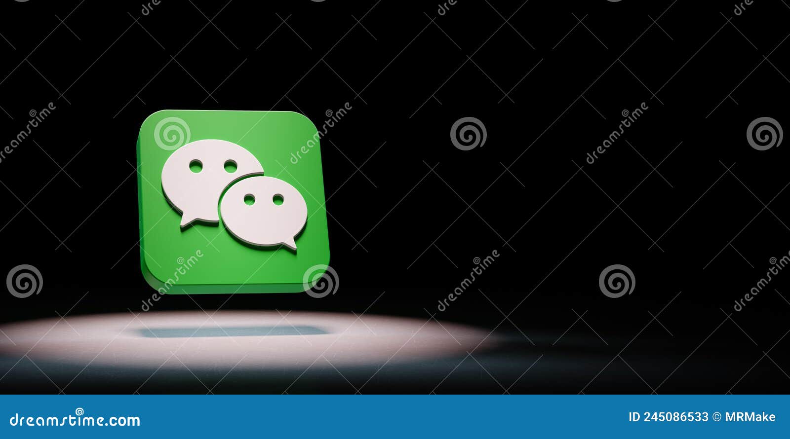 Wechat Logo Spotlighted on Black Background Stock Illustration ...