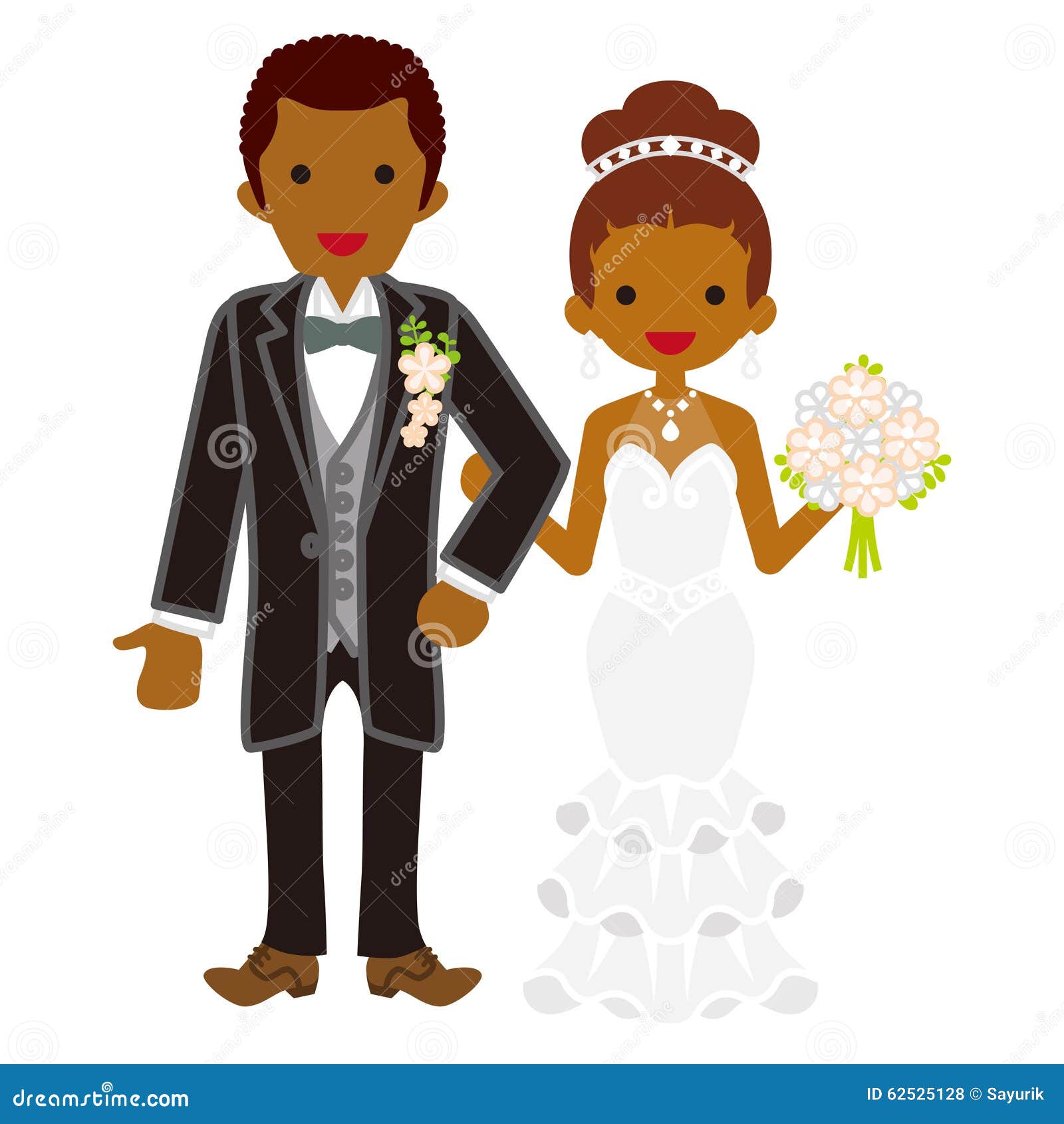 Wedding African couple stock vector. Illustration of cheerful - 62525128