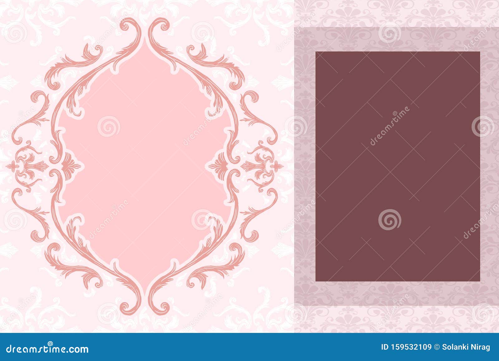 Wedding Album Design Cover with Photo Frames Stock Illustration ...