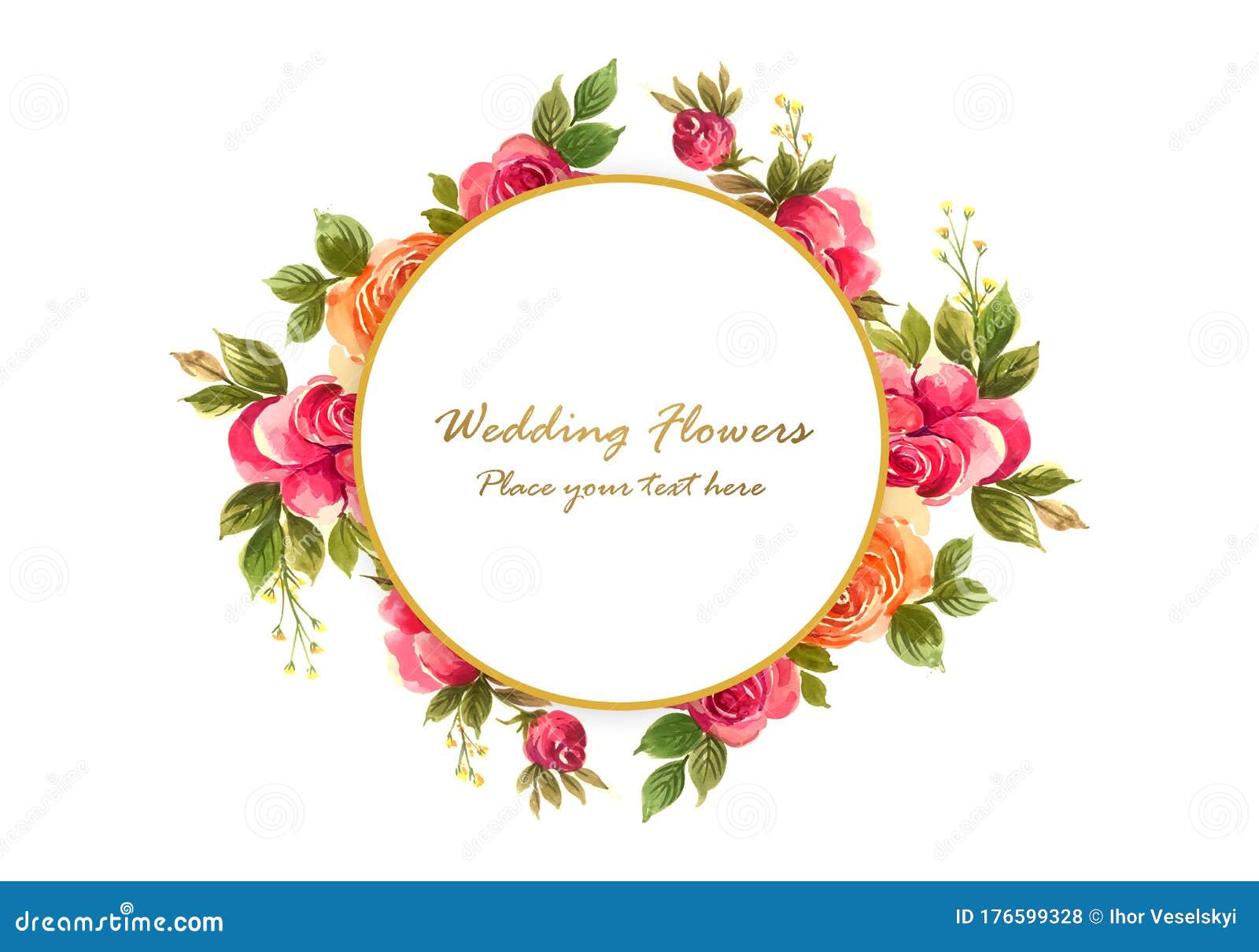 Wedding Anniversary Decorative Floral Frame Background Stock ...