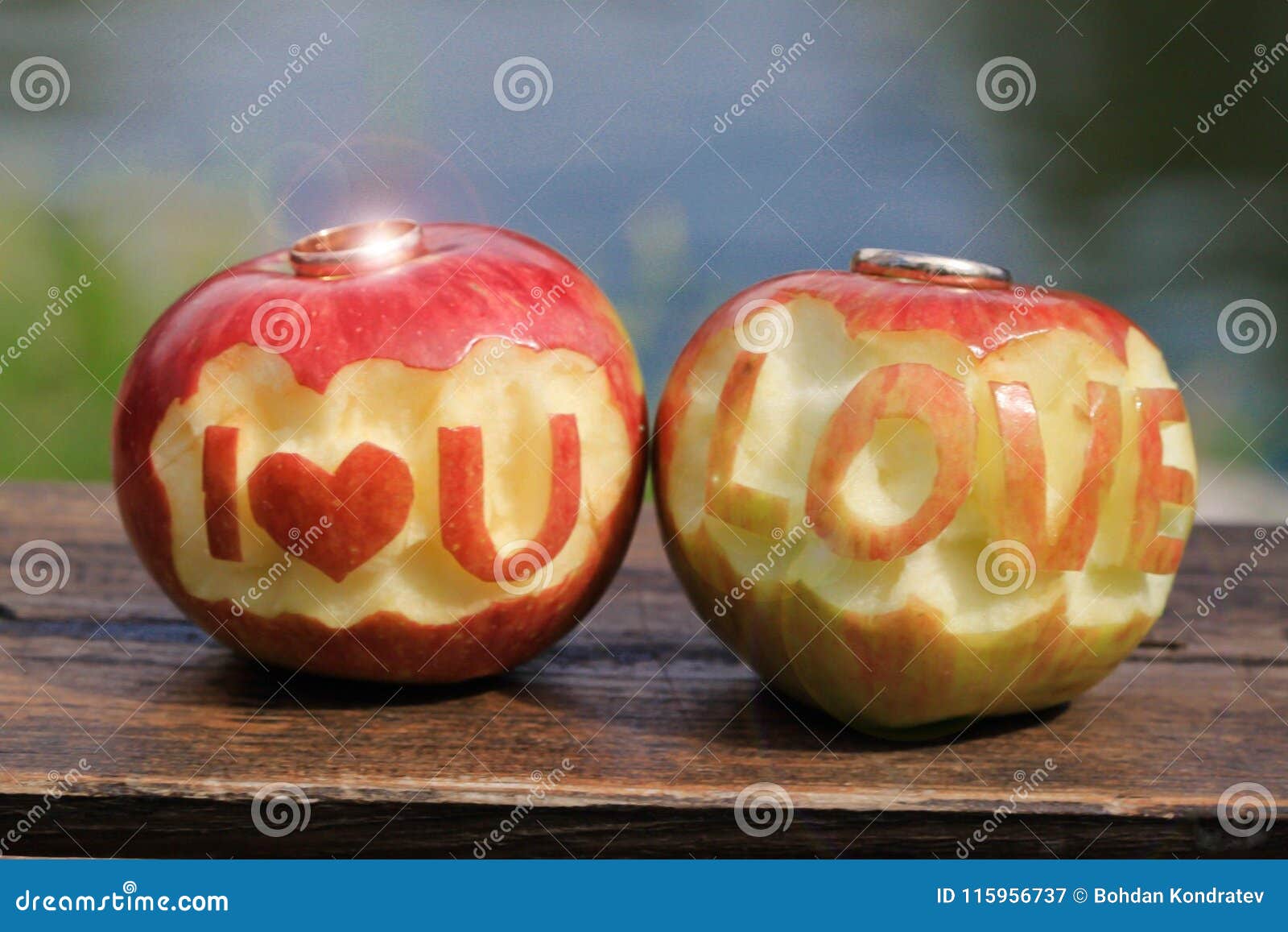Wedding apples with ring stock image. Image of wedding - 115956737