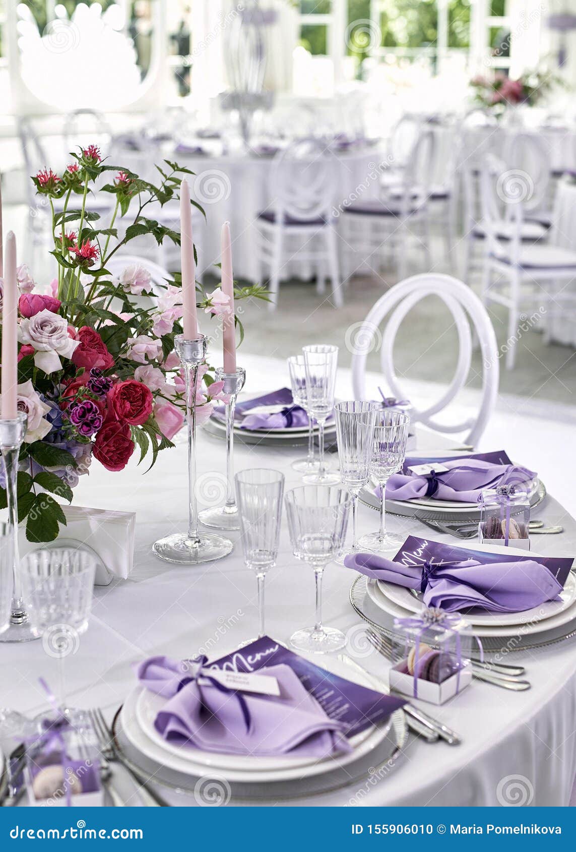 Wedding Appointment Interior and Wedding Table Setting. Wedding Decor ...