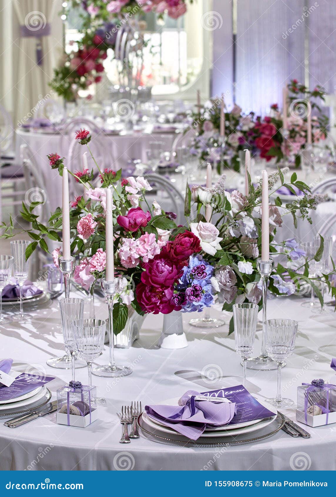 Wedding Appointment Interior and Wedding Table Setting. Wedding Decor ...