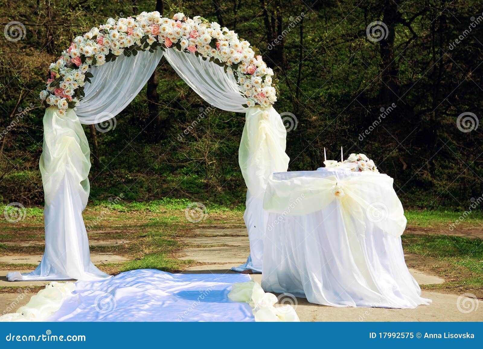 Wedding Arch With Flowers For The Wedding Ceremony Royalty-Free Stock ...