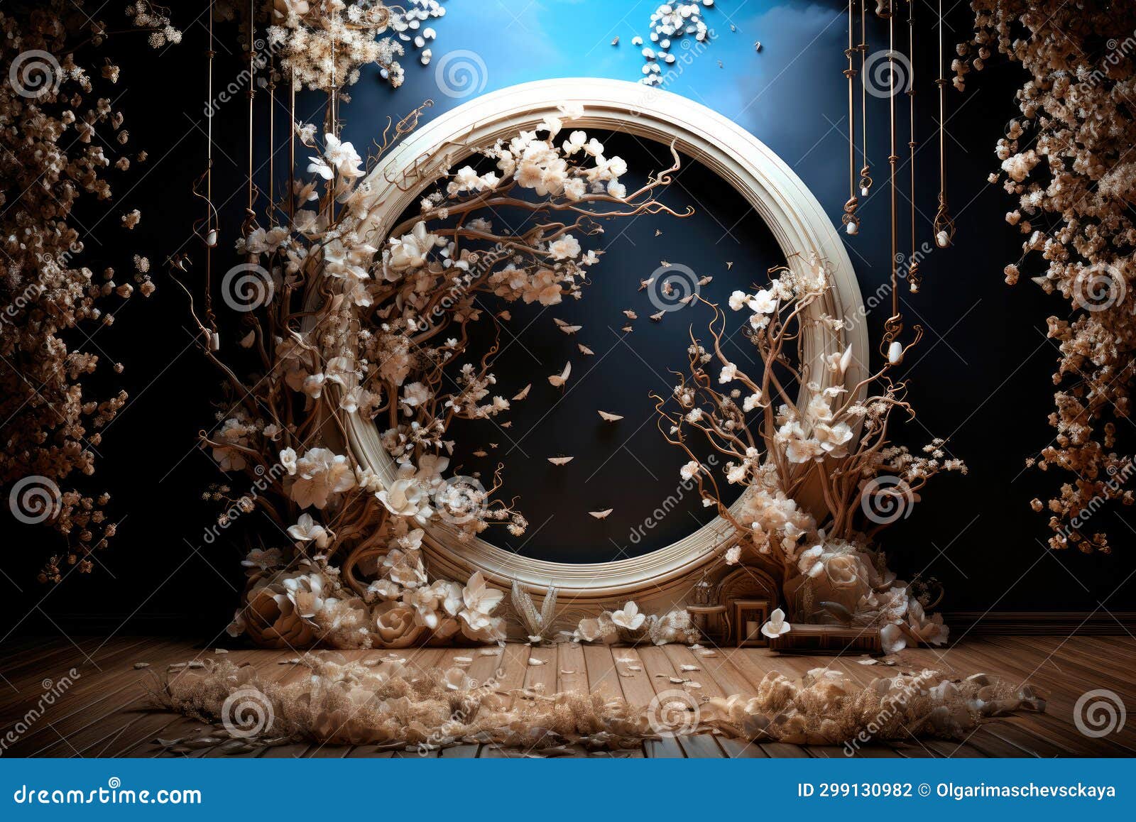 Wedding Arch Decorated with White Flowers, Decor for on-site ...