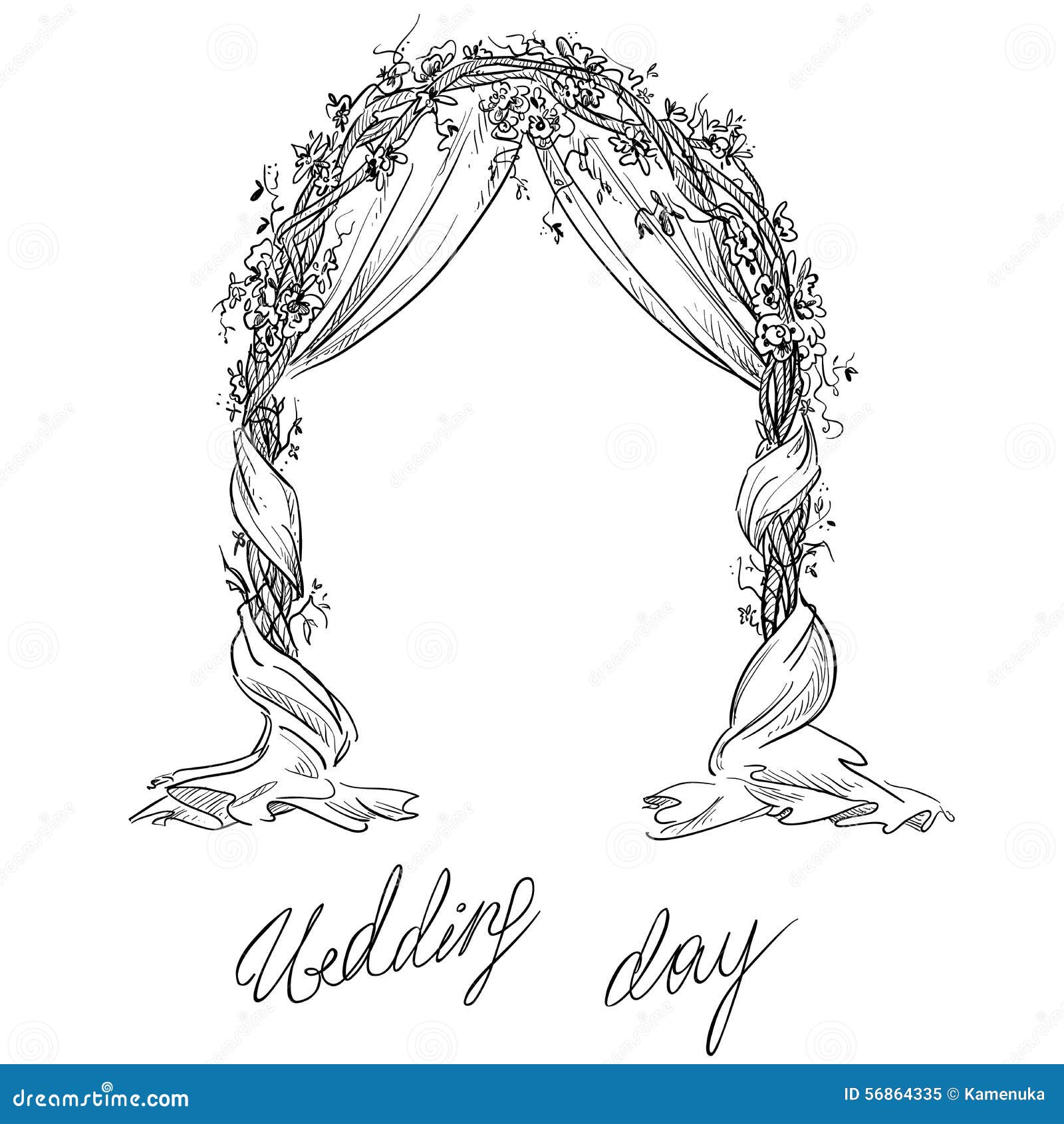 Wedding Arch. Decoration. Vector Sketch Stock Vector - Illustration of ...