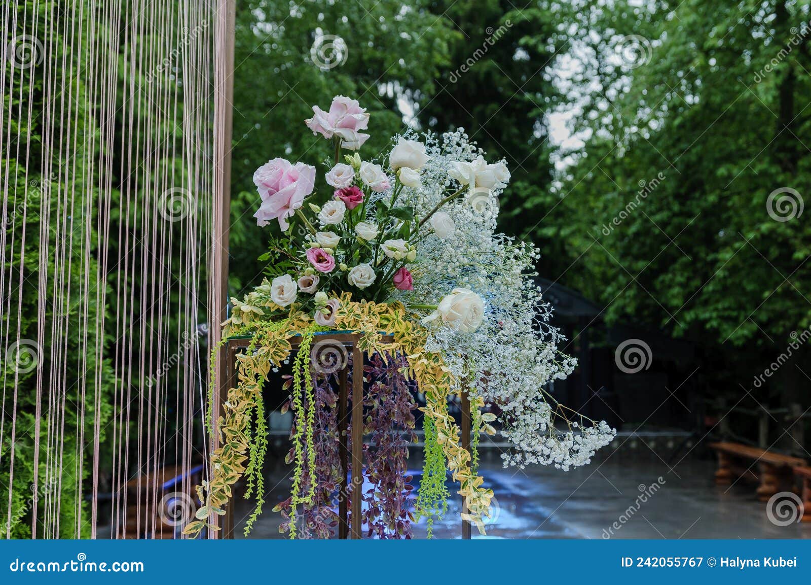 Wedding Arch with Multi-colored Flowers. Wedding Decorations Stock ...