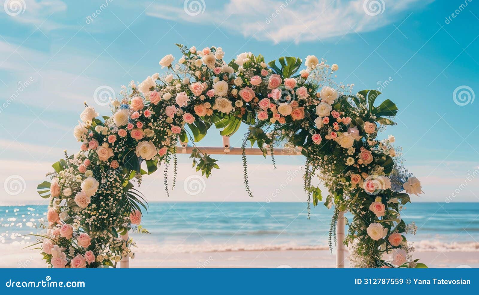 Wedding Arch on the Seashore. Selective Focus Stock Image - Image of ...