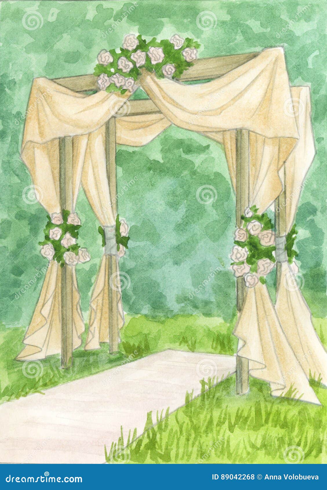 Wedding Arch. Watercolor Sketch Stock Illustration - Illustration of ... Wedding Arch. Watercolor Sketch Stock Illustration - Illustration of ...