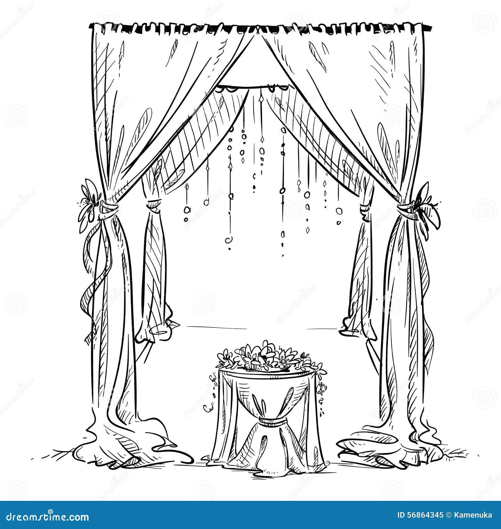 Wedding Arch Line Icon. Altar Vector Illustration Isolated On White ...