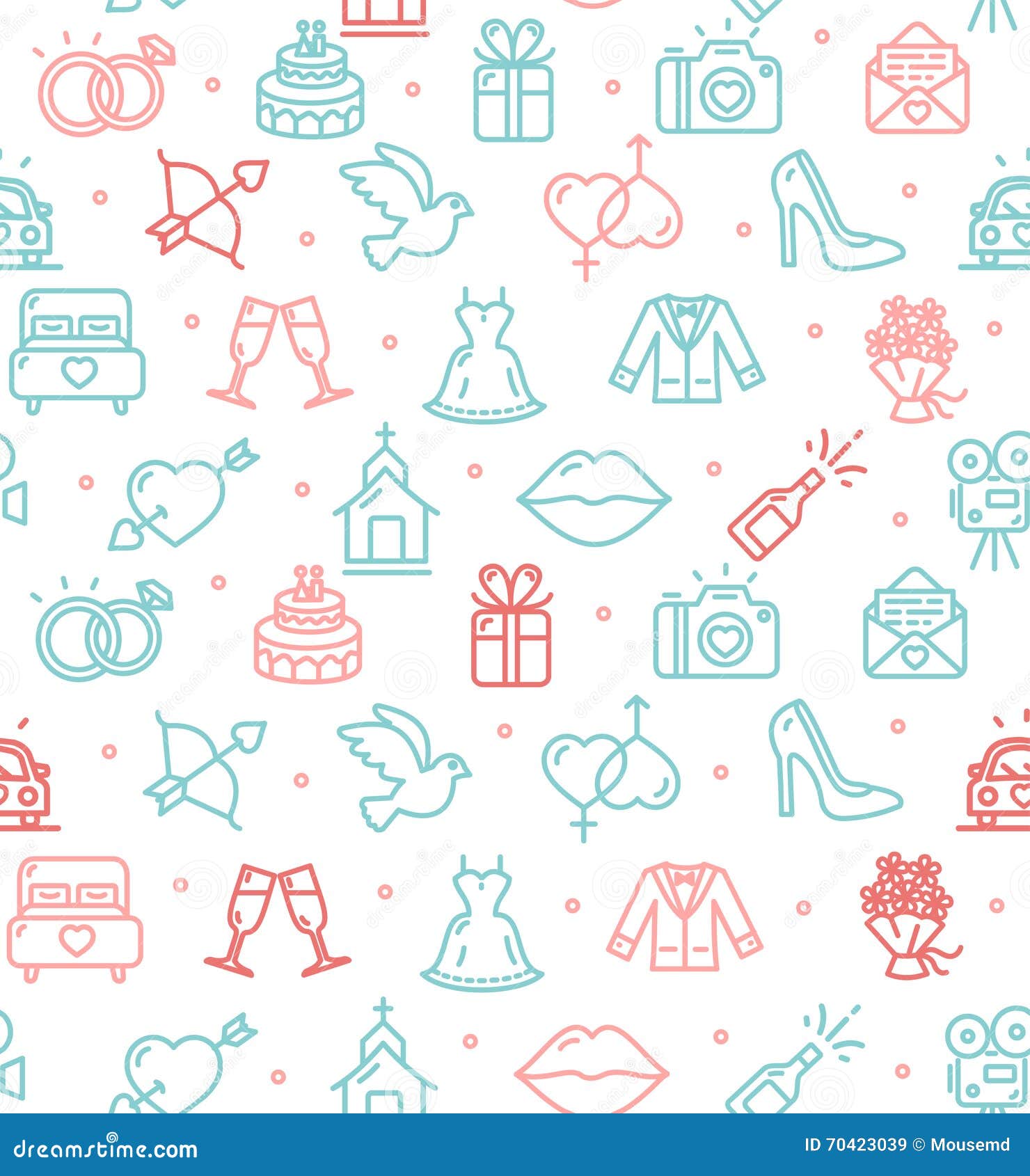 Wedding Background Pattern. Vector Stock Vector - Illustration of ...