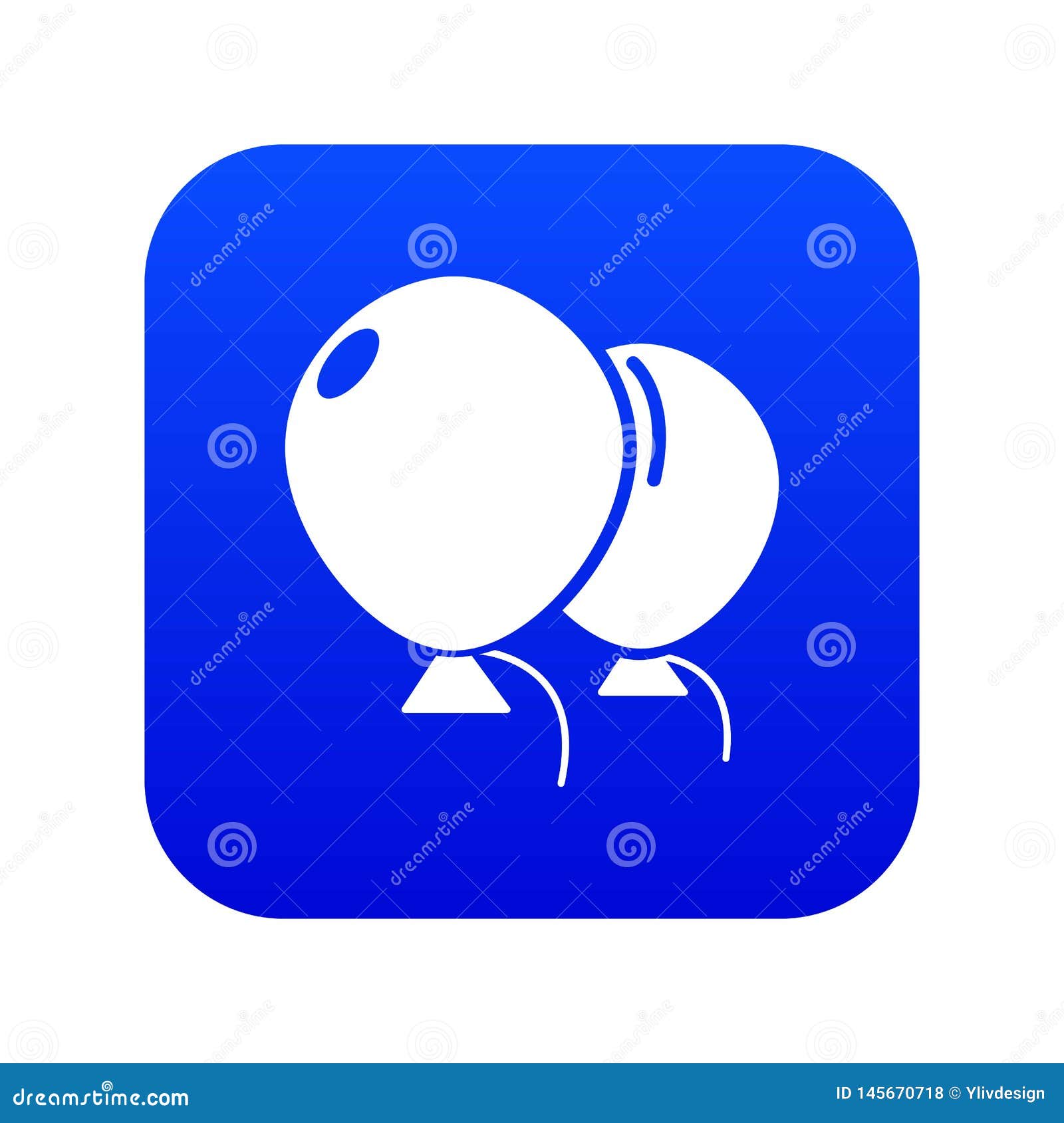 Wedding Ballons Icon Blue Vector Stock Vector - Illustration of ...