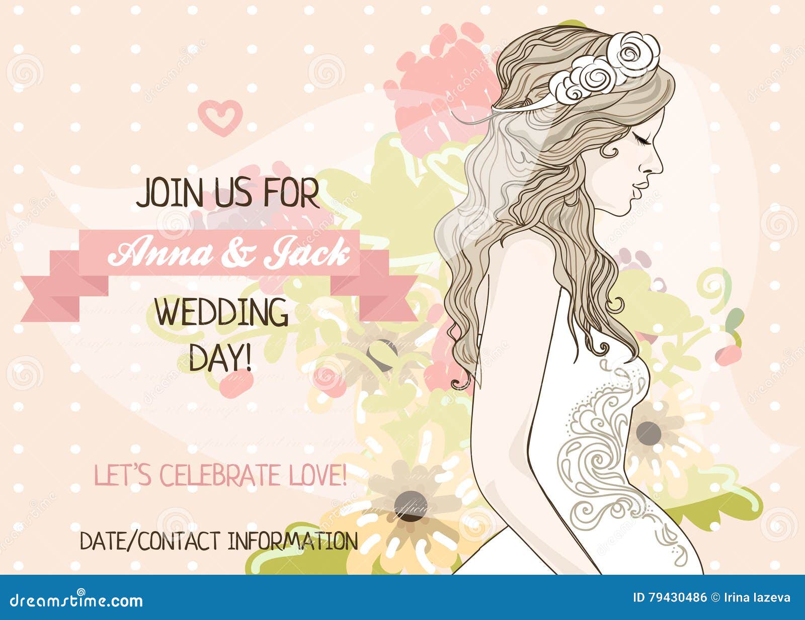 Wedding Banner with Beautiful Bride Stock Vector - Illustration of ...