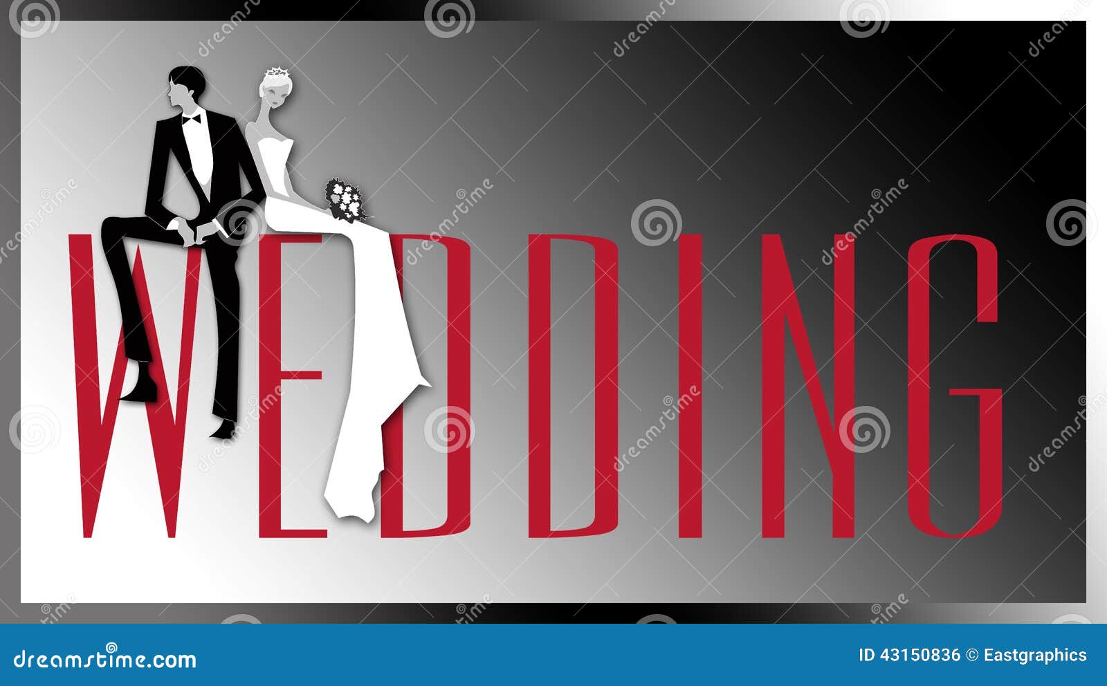 Wedding Banner with the Couple Stock Illustration - Illustration of ...