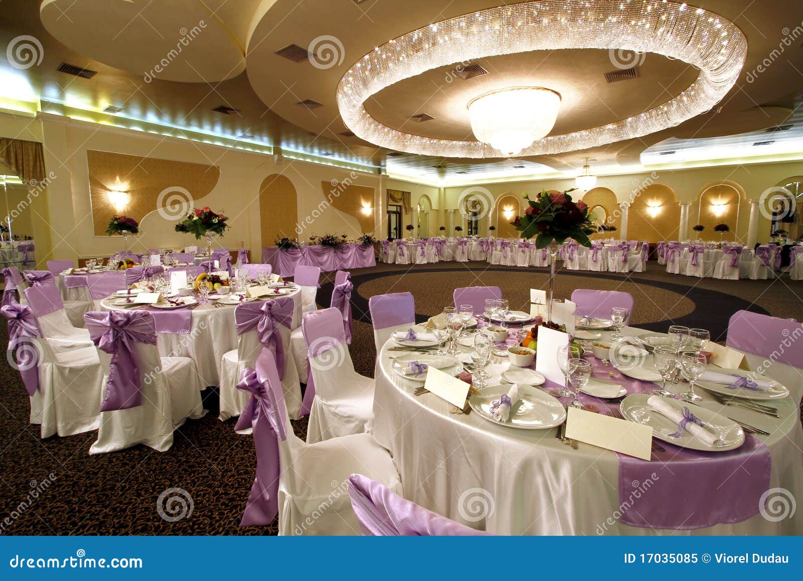 Wedding or Banquet Ballroom Stock Image - Image of carpet, bouquet ...