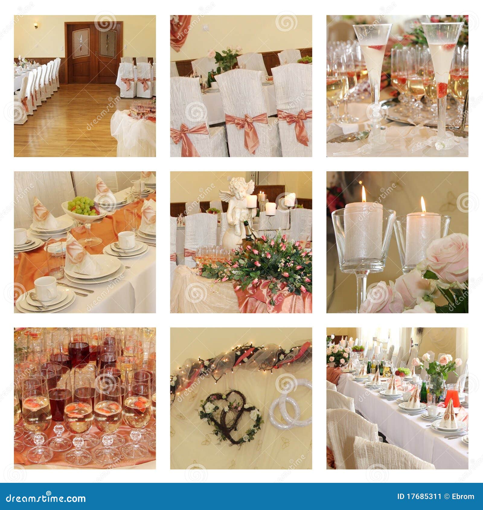 Wedding Banquet. Collage stock image. Image of implement - 17685311
