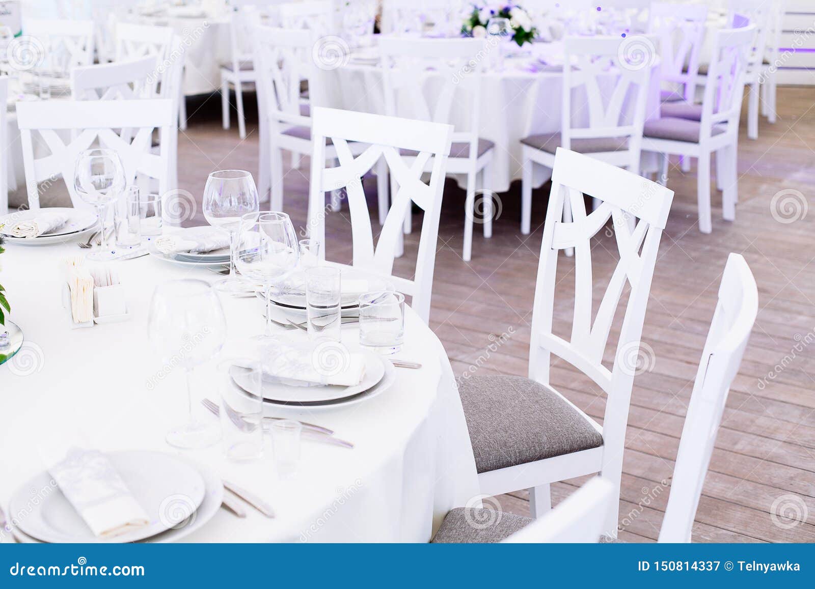 Table Set for Wedding Banquet Stock Image - Image of interior, food ...