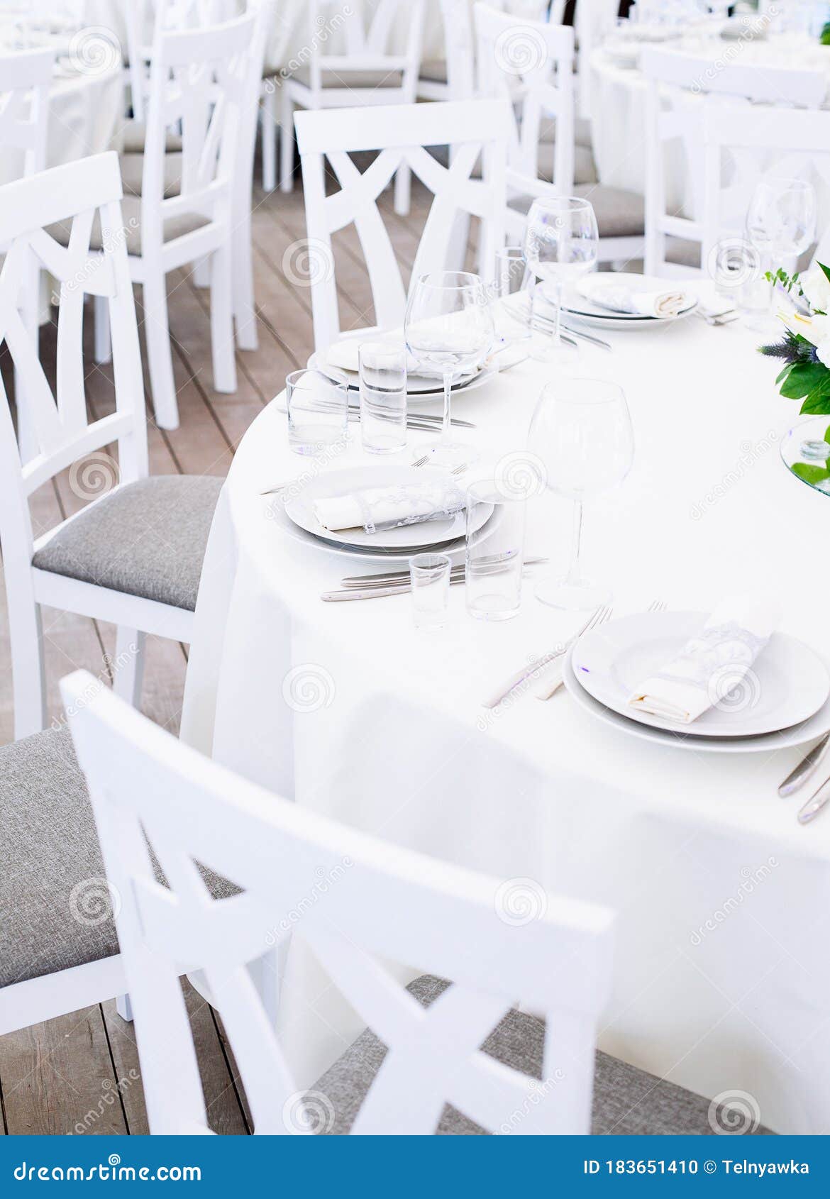 Wedding Banquet. Table Set for Reception or Party Stock Photo - Image ...