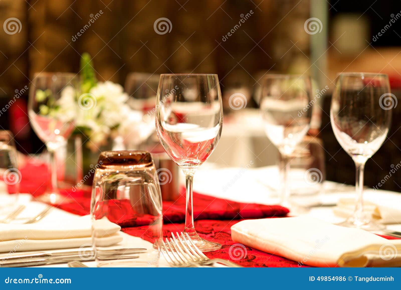 Wedding Banquet Table Set Up Stock Photo - Image of table, fork: 49854986