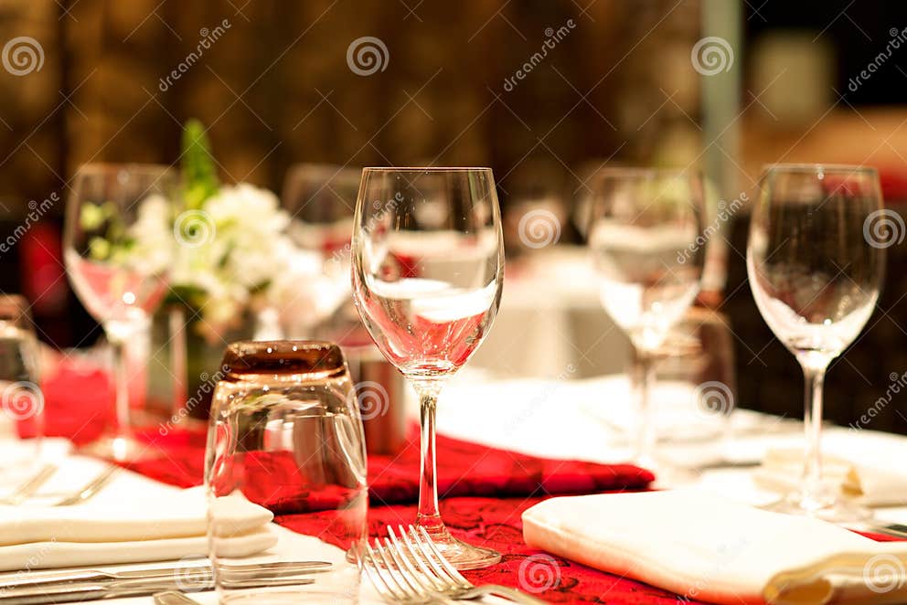 Wedding Banquet Table Set Up Stock Photo - Image of table, fork: 49854986