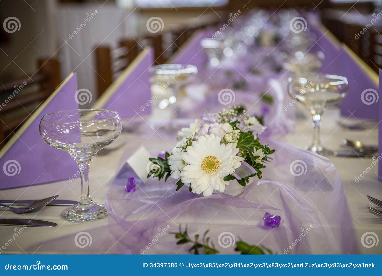 Wedding Banquet Table Setting Stock Photo - Image of glass, celebration ...