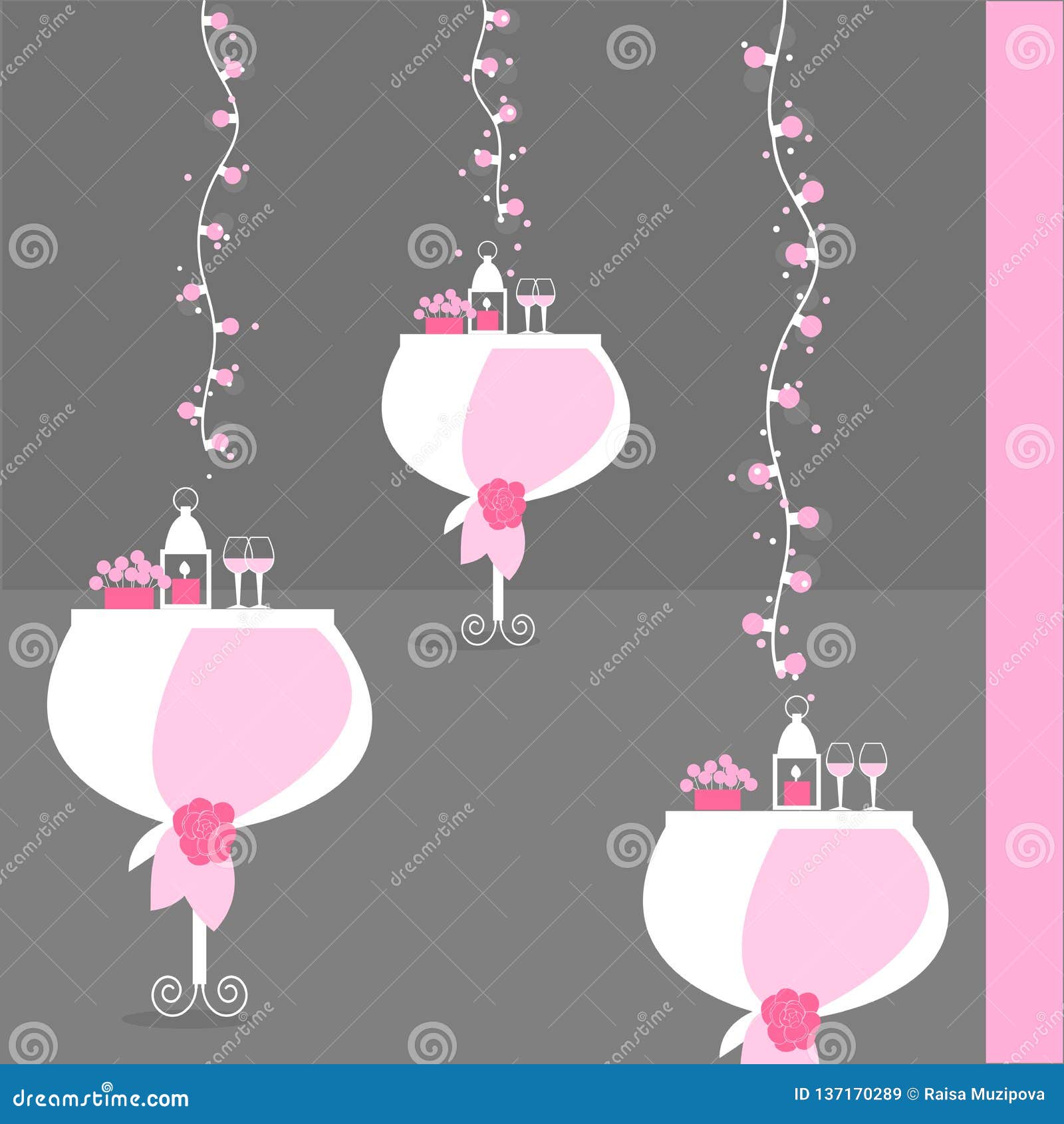 Wedding Banquet Hall Flat Vector Illustration | CartoonDealer.com ...