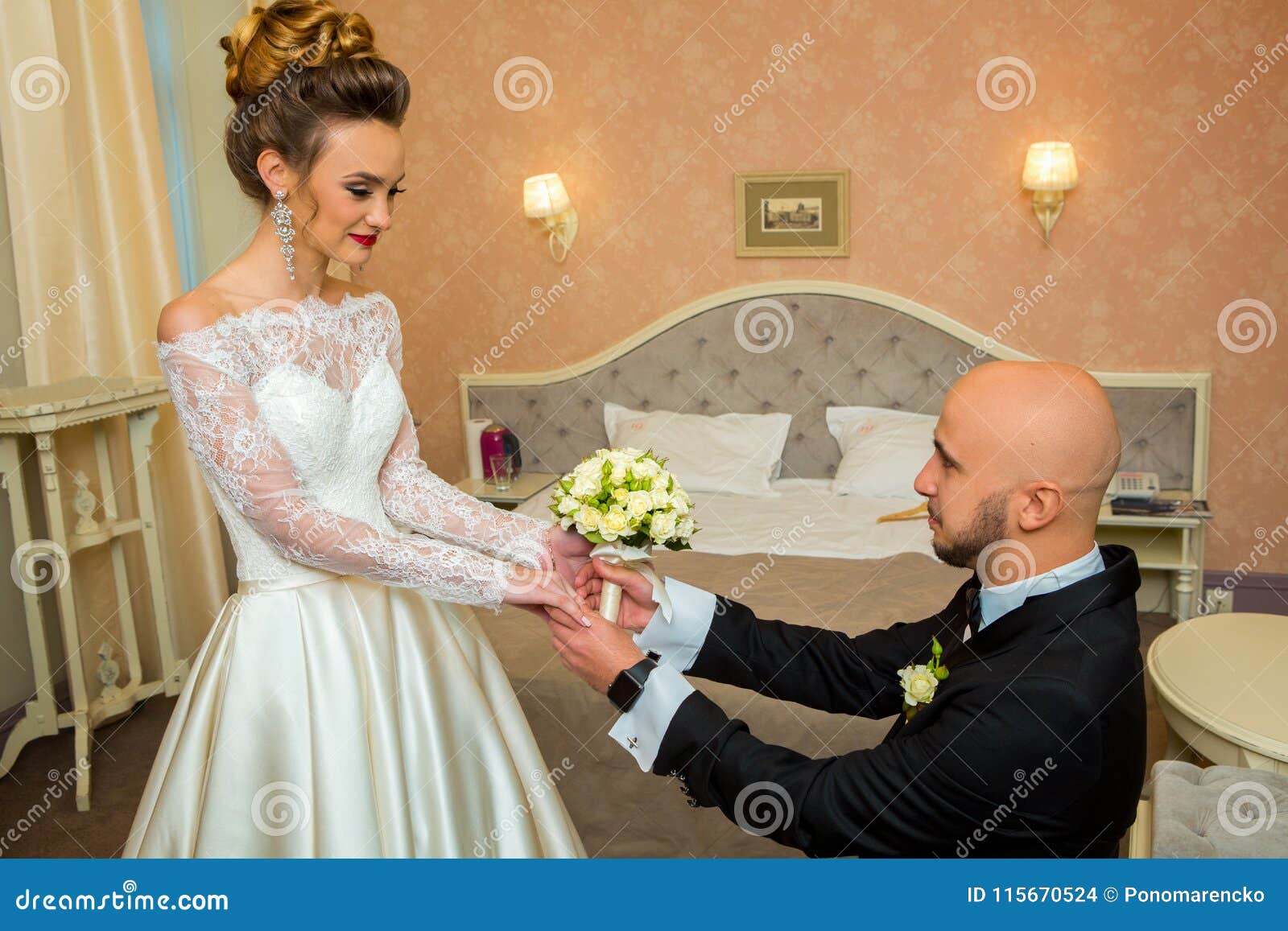Wedding of a Young Beautiful Couple Stock Photo - Image of rich, hotel ...