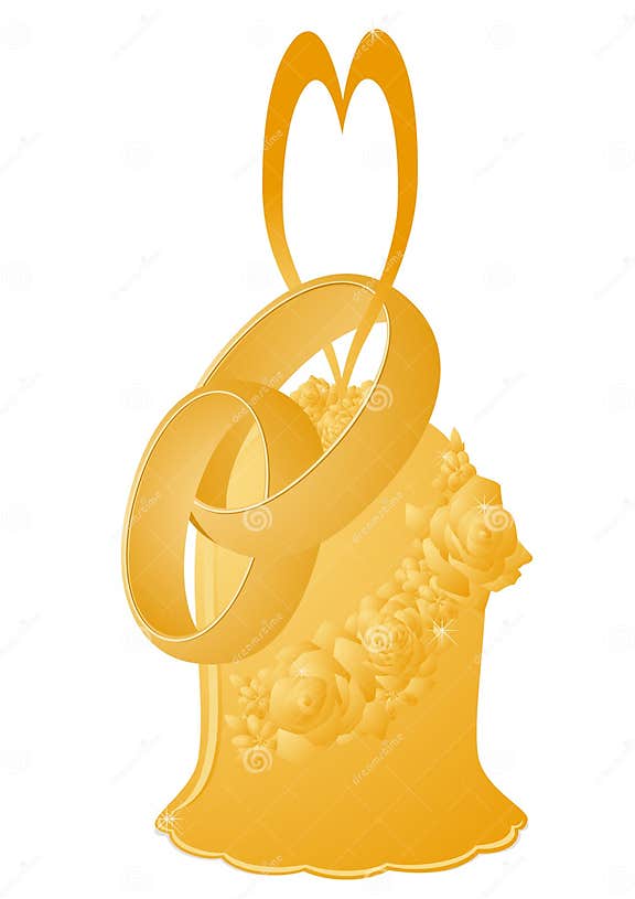 Wedding Bell, and Two Rings Stock Vector - Illustration of ring, heart ...