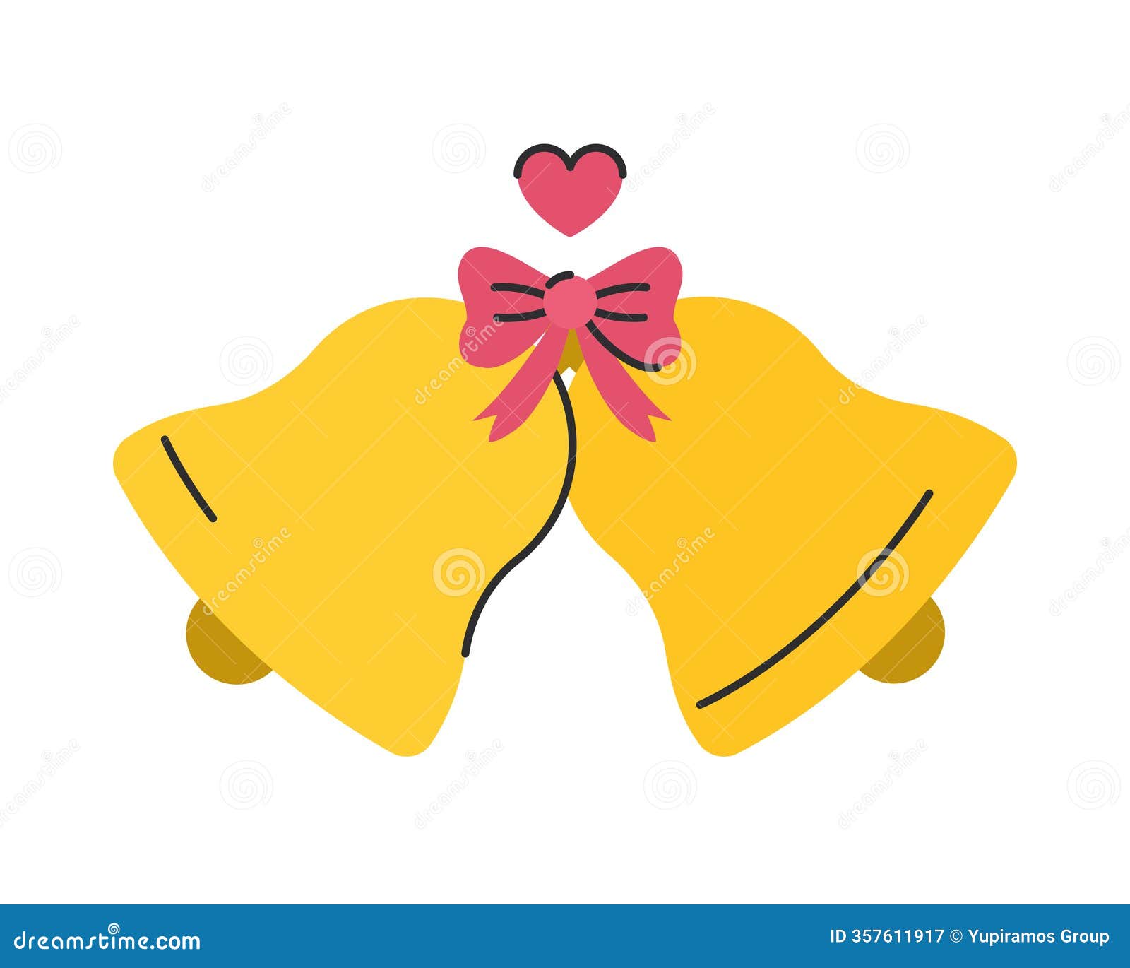 Wedding bells romantic stock vector. Illustration of decoration - 357611917