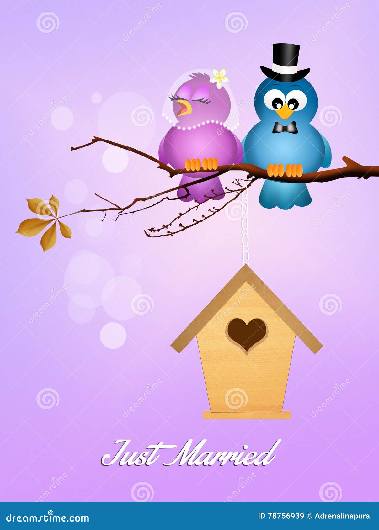 Wedding birds stock illustration. Illustration of veil - 78756939