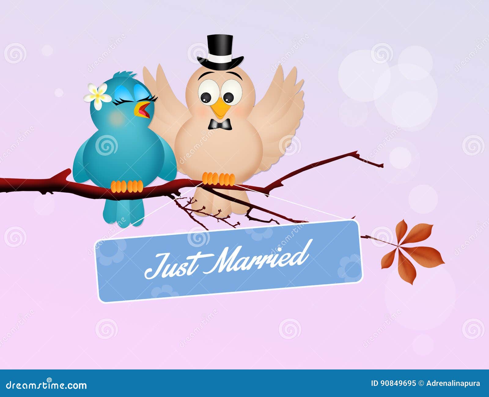 Wedding of birds stock illustration. Illustration of groom - 90849695